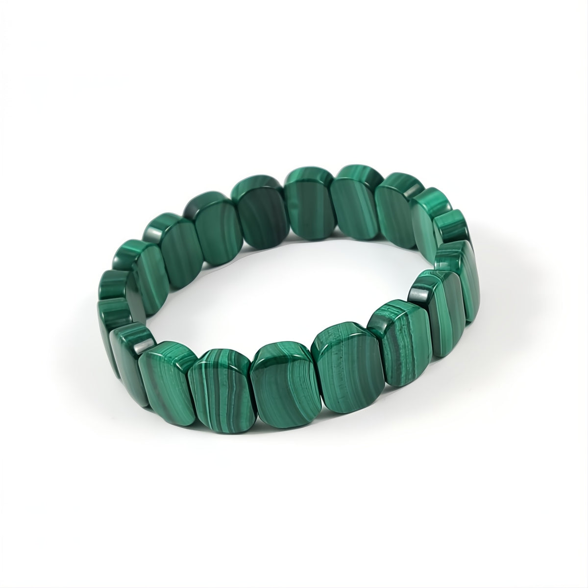 Malachite Gemstone Stretch Bracelet, Metal free protection jewelry ...